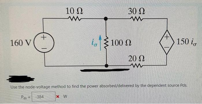 Solved Use the node-voltage method to find the power | Chegg.com