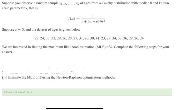 Solved Suppose you observe a random sample x1, x2, ... , Xn | Chegg.com