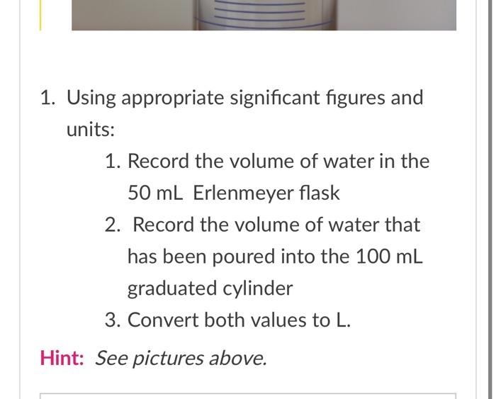 Solved Viewing the bottom of the meniscus, measure and | Chegg.com