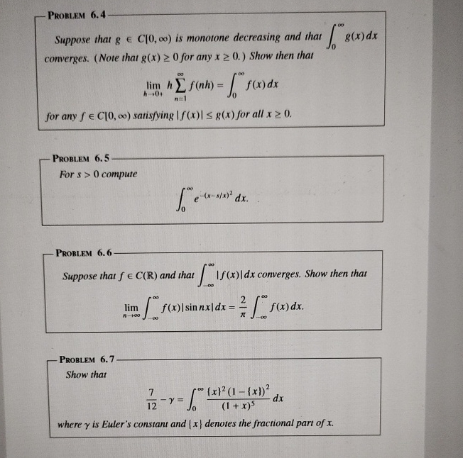 Solved Problem 6.4Suppose that ginC[0,∞) ﻿is monotone | Chegg.com