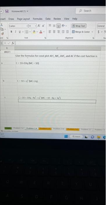 Solved Give the formulas for cosst plot AFC, MC, AVC, and AC | Chegg.com