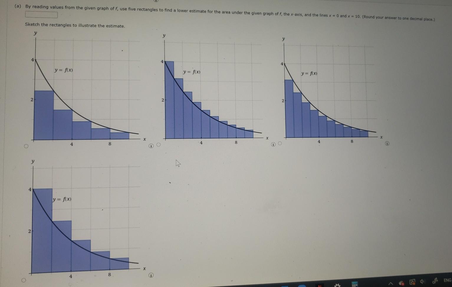Solved Unless specified, all approximating rectangles are | Chegg.com