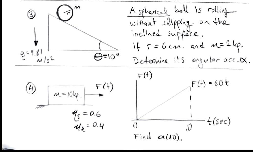 Solved m 3 А on the A spherical bell is rolling without | Chegg.com