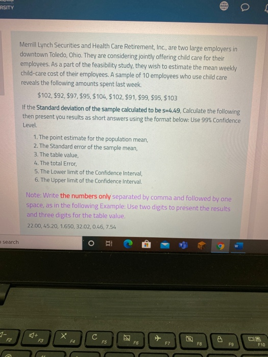 Solved RSITY a Merrill Lynch Securities and Health Care | Chegg.com