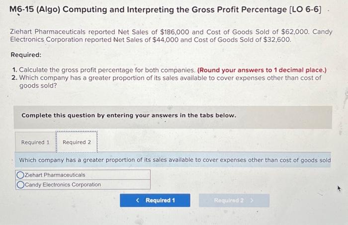 Solved M6-15 (Algo) Computing and Interpreting the Gross | Chegg.com