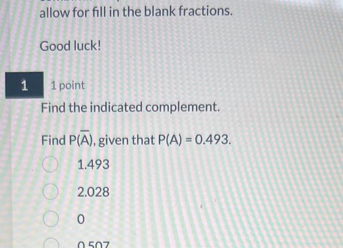Solved allow for fill in the blank fractions. Good luck! 1 | Chegg.com