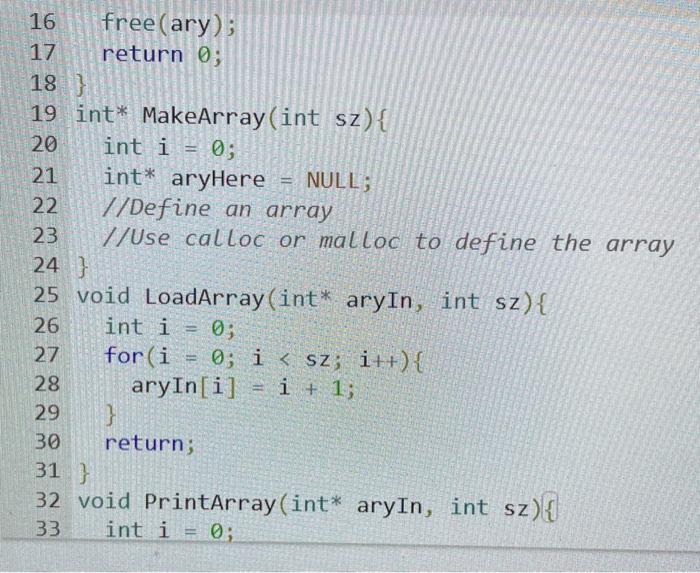 Solved The following program contains a main function and a | Chegg.com