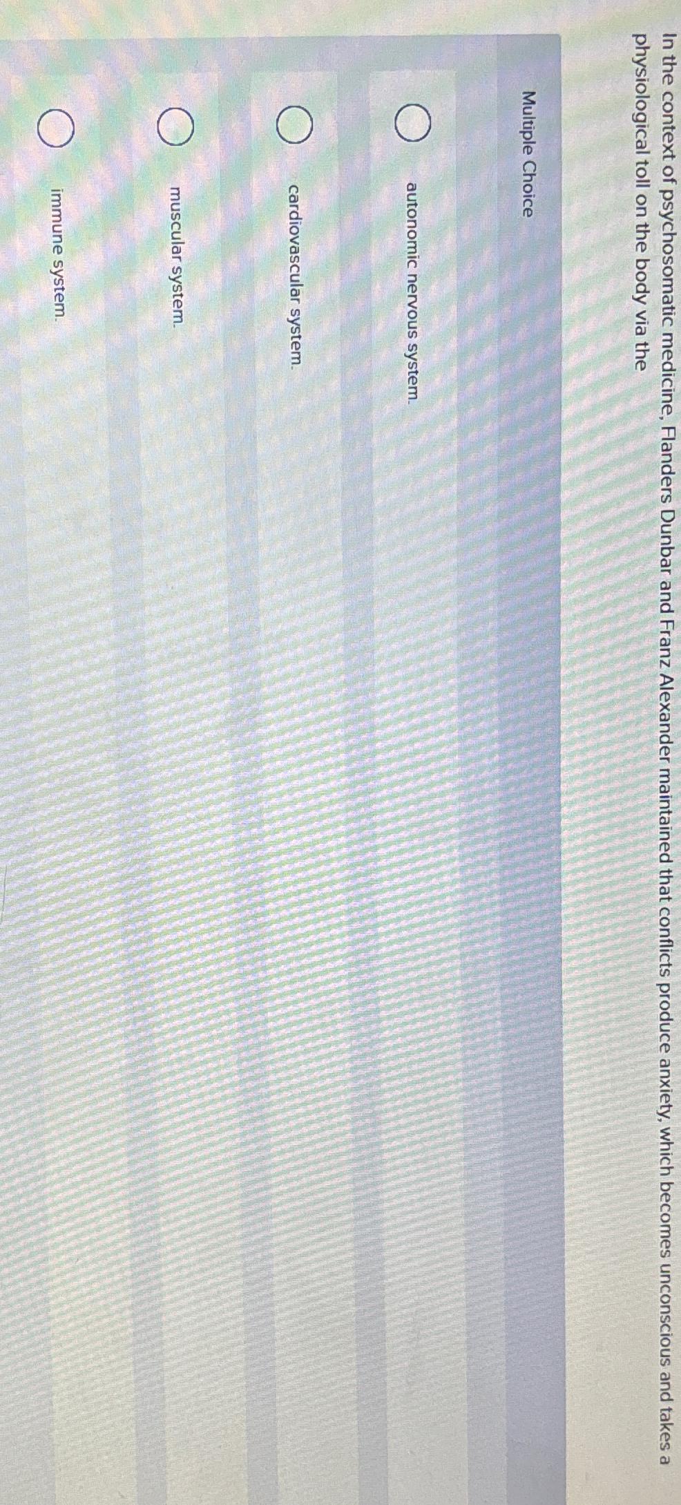 Solved In the context of psychosomatic medicine, Flanders | Chegg.com