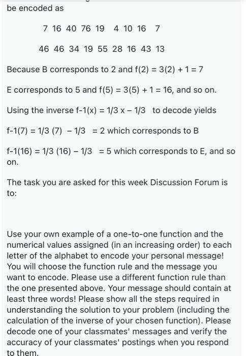 Solved Inverse functions are used in Cryptography to make | Chegg.com