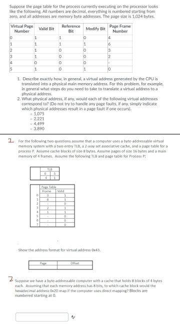 Solved Suppose the page table for the process currently | Chegg.com