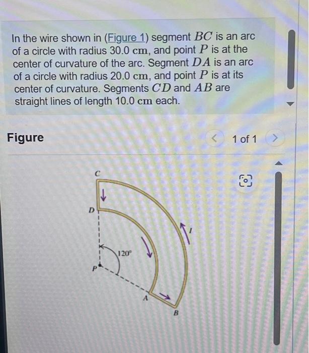 Solved In the wire shown in (Figure 1) segment BC is an arc | Chegg.com