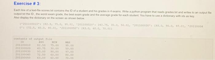 Solved Exercise #3: Each line of a text-file scores, but | Chegg.com