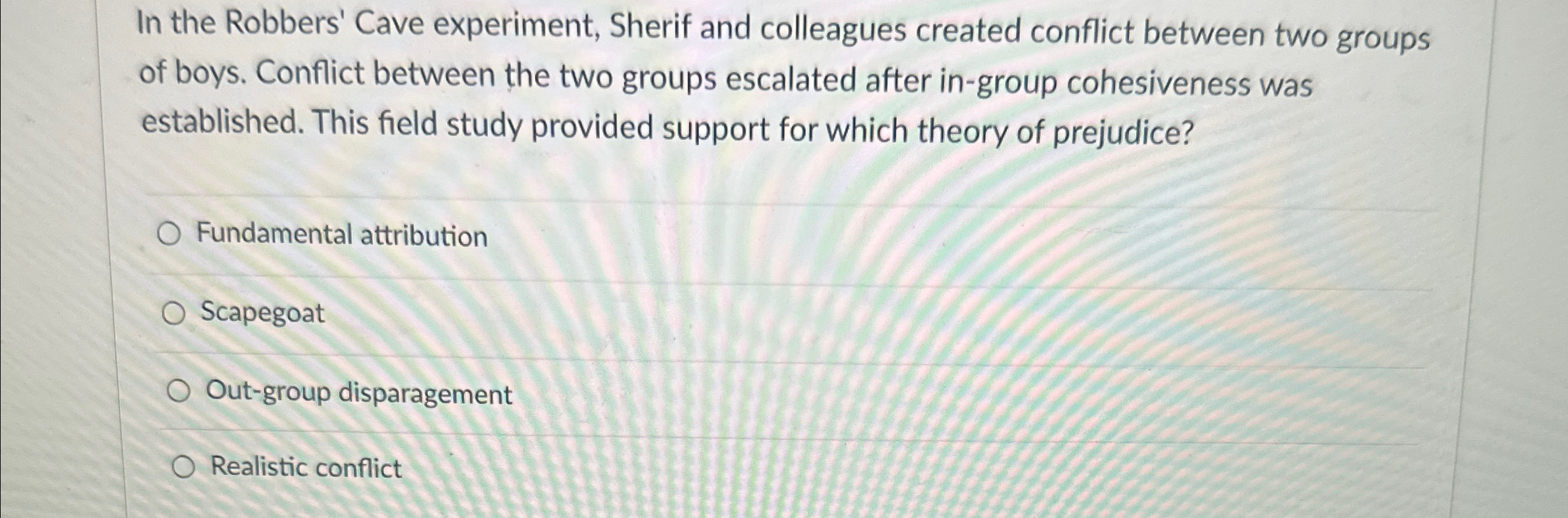Solved In the Robbers' Cave experiment, Sherif and | Chegg.com