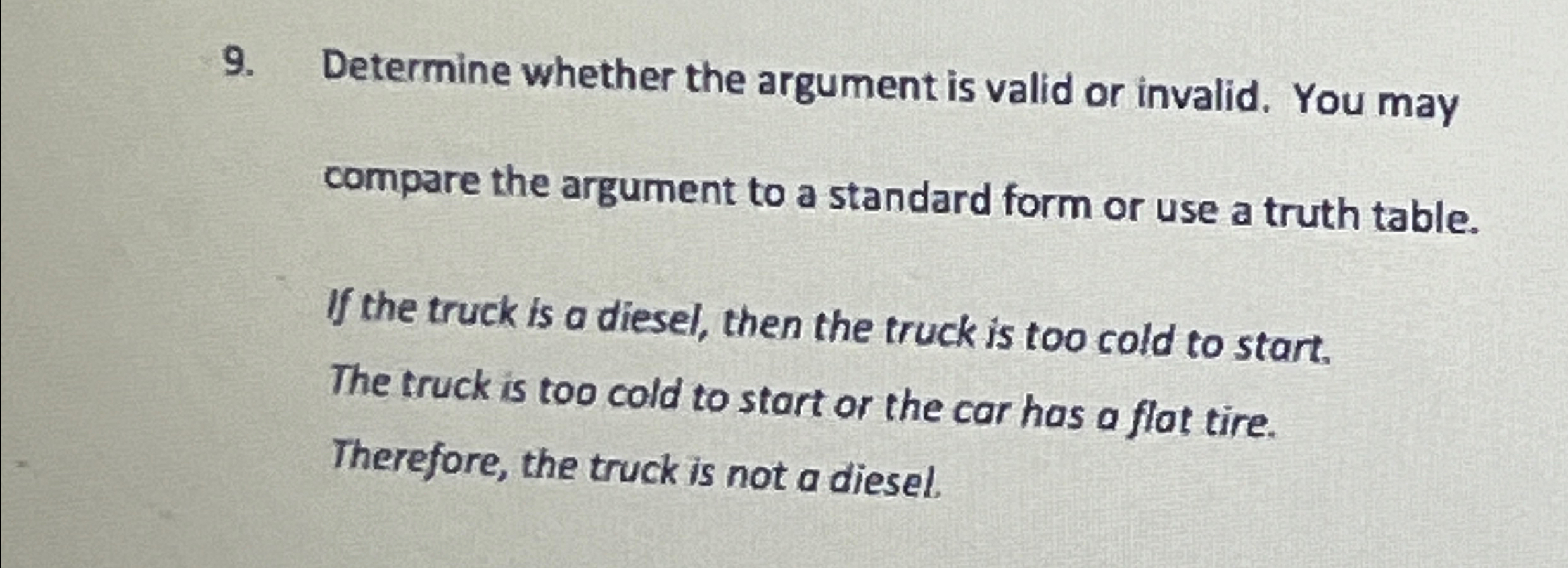 Solved Determine whether the argument is valid or invalid. | Chegg.com