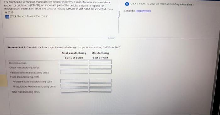 Solved Requirements 1. Calculate the total expected | Chegg.com