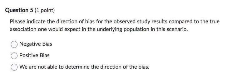Please indicate the direction of bias for the | Chegg.com