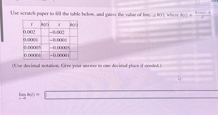 Solved Use scratch paper to fill the table below, and guess | Chegg.com
