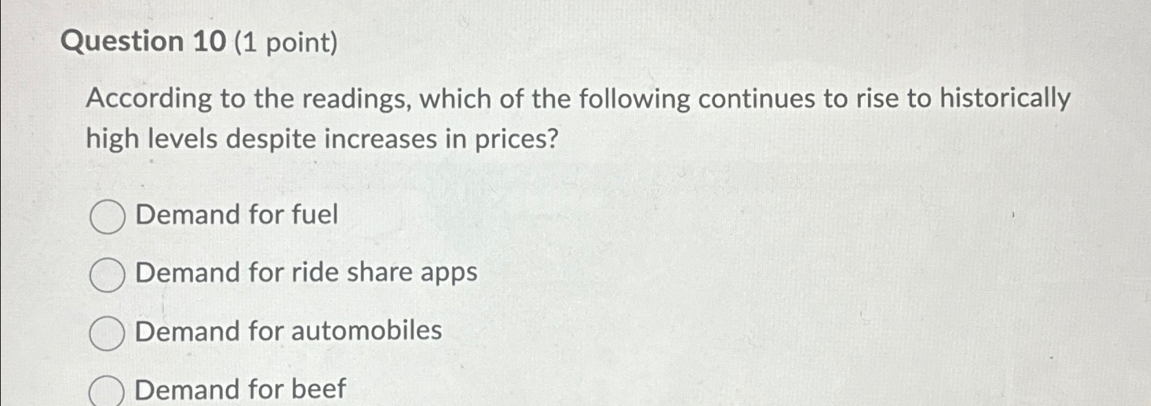 Solved Question 10 (1 ﻿point)According to the readings, | Chegg.com