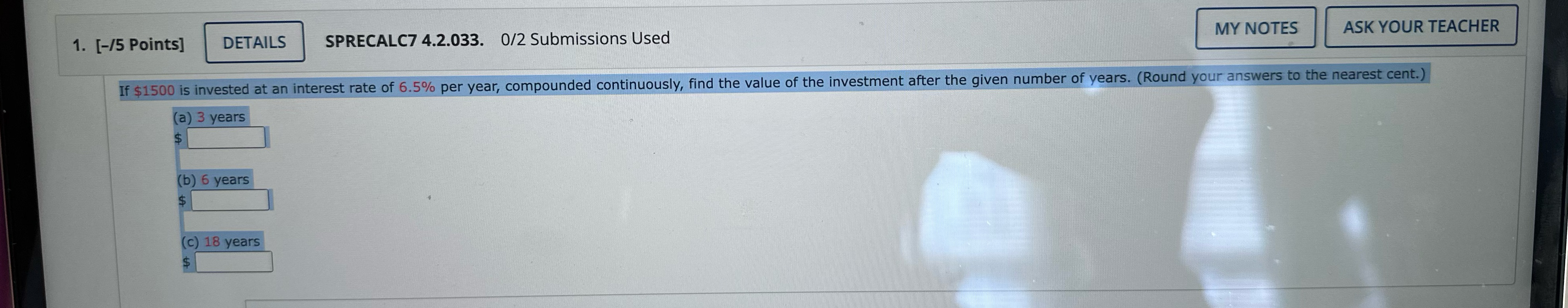 Solved Points]SPRECALC7 4.2.033. 0/2 ﻿Submissions Used(a) 3 | Chegg.com