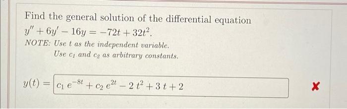 Solved Find the general solution of the differential | Chegg.com