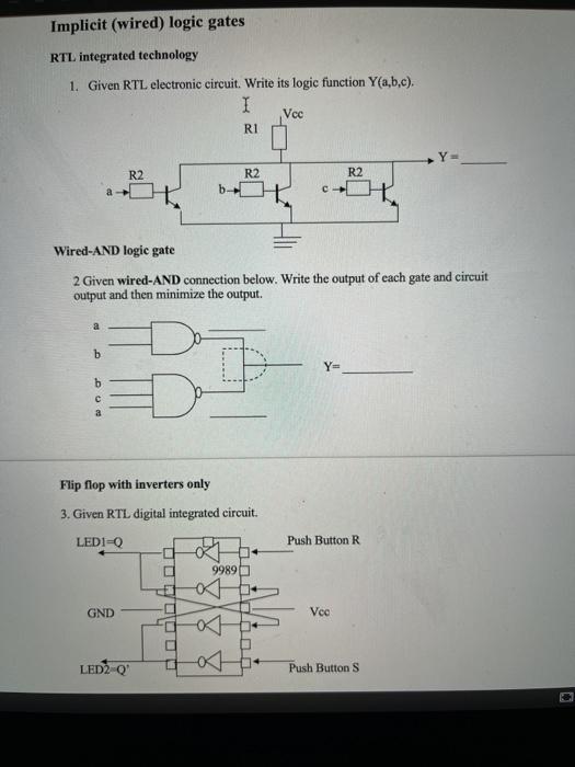 Solved Implicit (wired) logic gates RTL integrated | Chegg.com