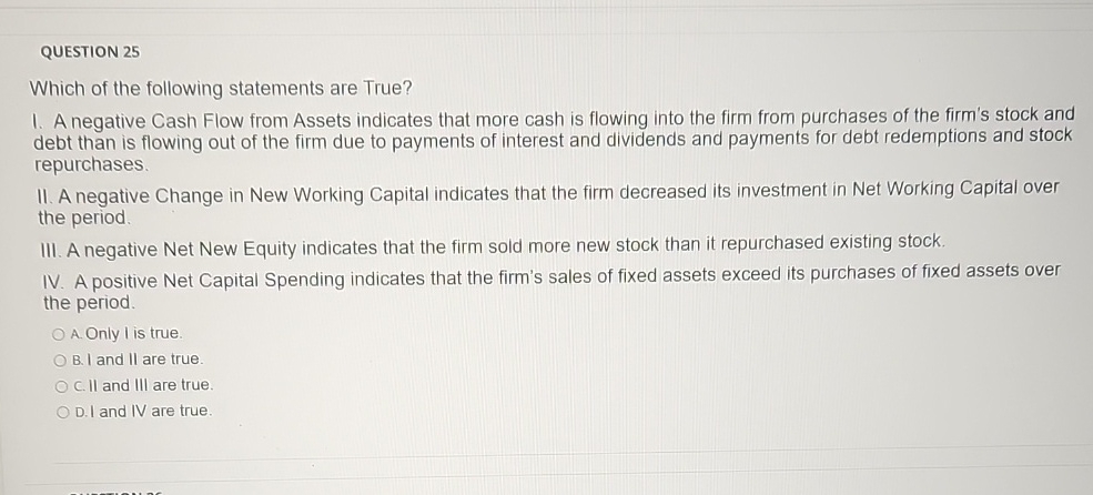 Solved QUESTION 25Which of the following statements are | Chegg.com