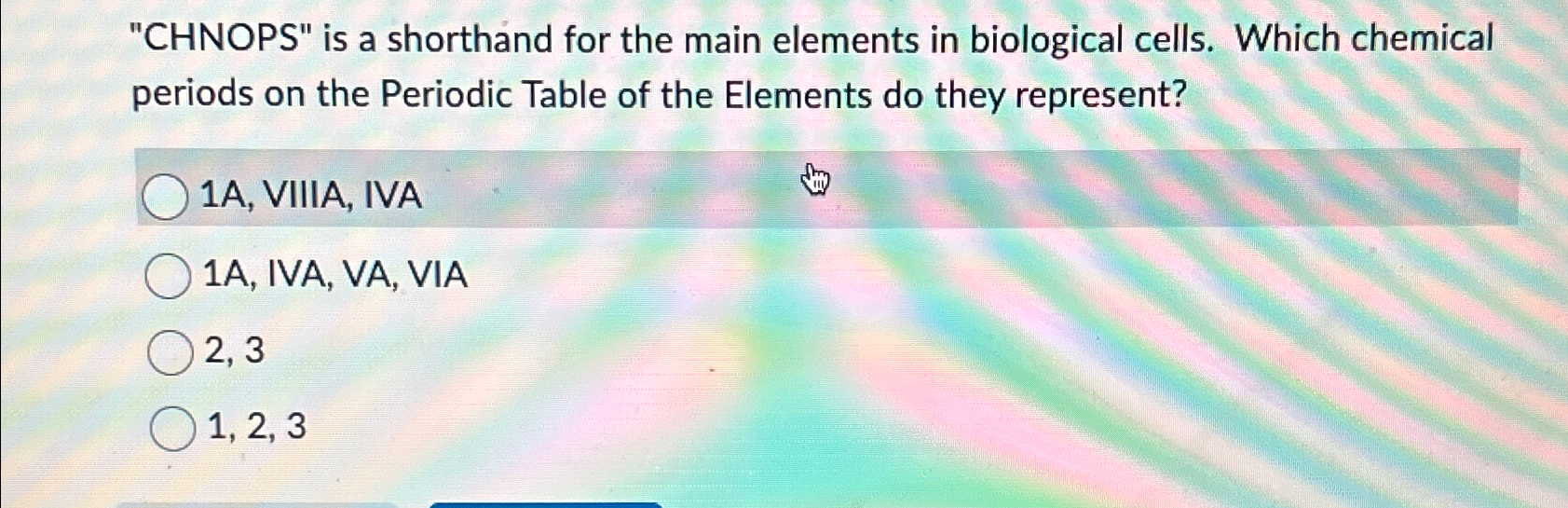 Solved "CHNOPS" is a shorthand for the main elements in | Chegg.com
