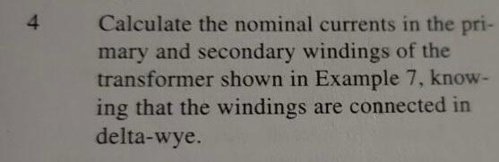 Solved Calculate the nominal currents in the primary and | Chegg.com