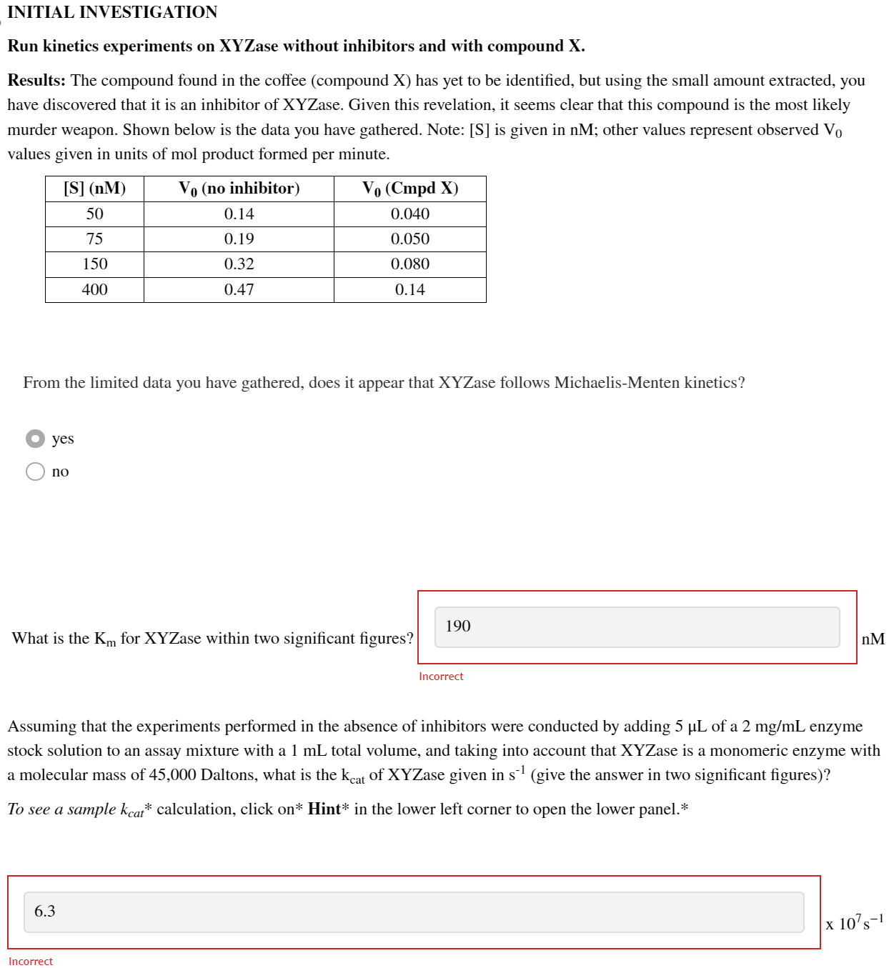Solved INITIAL INVESTIGATIONRun kinetics experiments on | Chegg.com