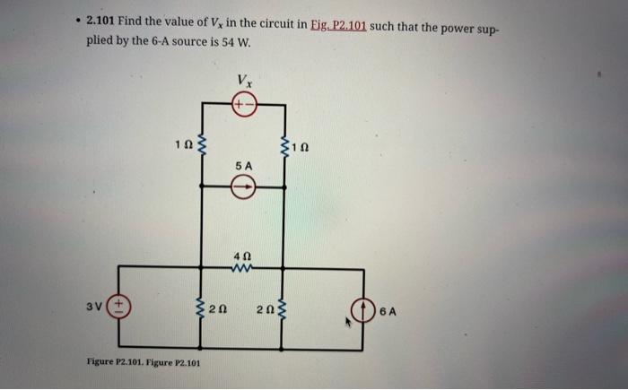 Solved 2.101 Find the value of Vx in the circuit in | Chegg.com