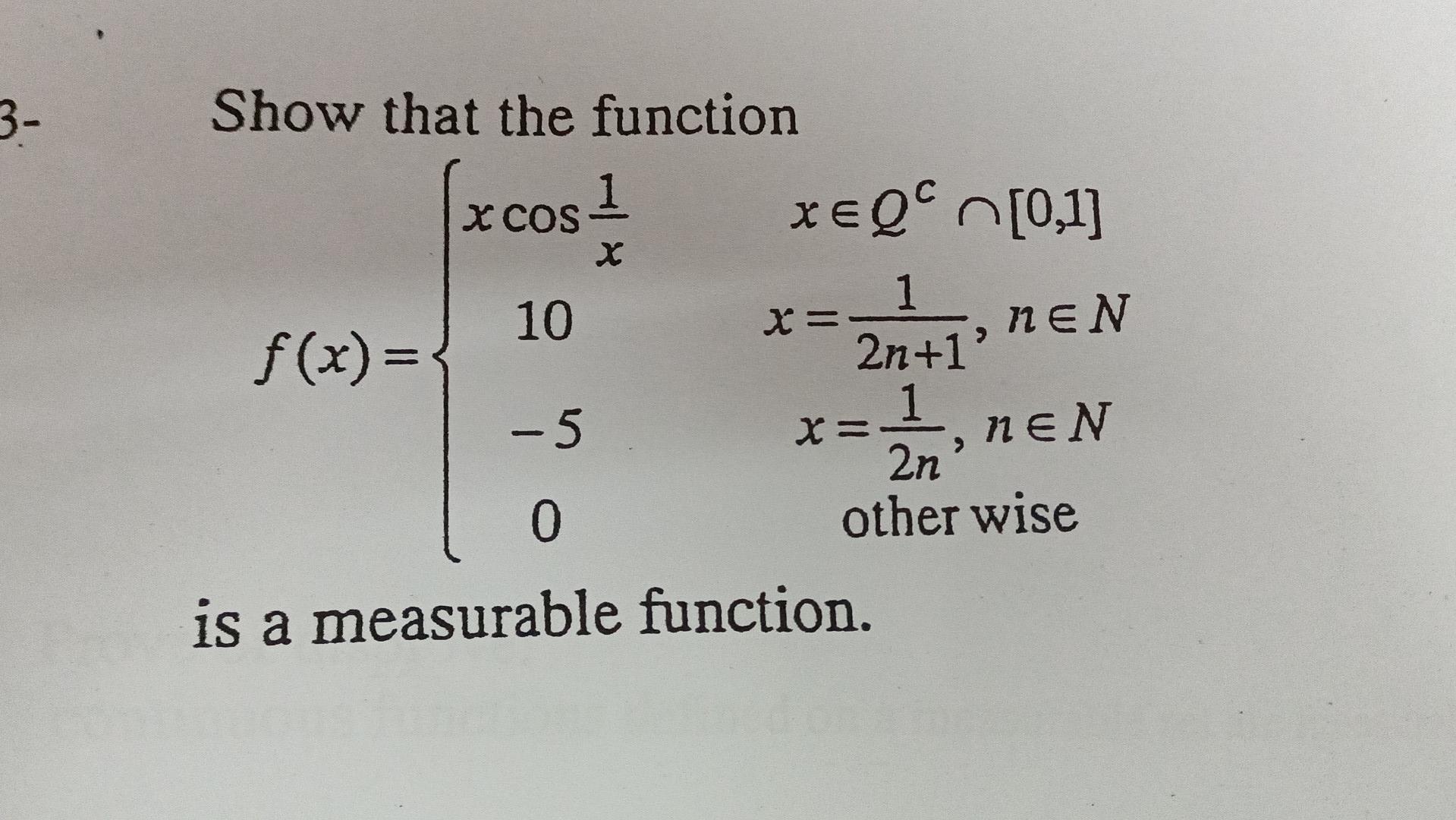 Solved Show that the function | Chegg.com