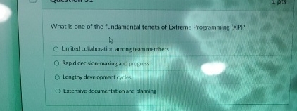Solved What is one of the fundamental tenets of Extreme | Chegg.com