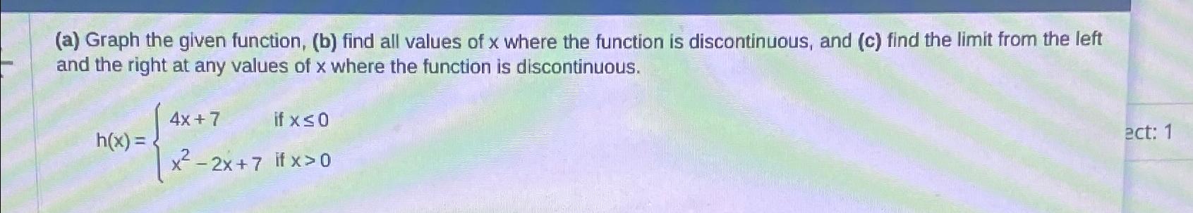 Solved (a) ﻿Graph the given function, (b) ﻿find all values | Chegg.com