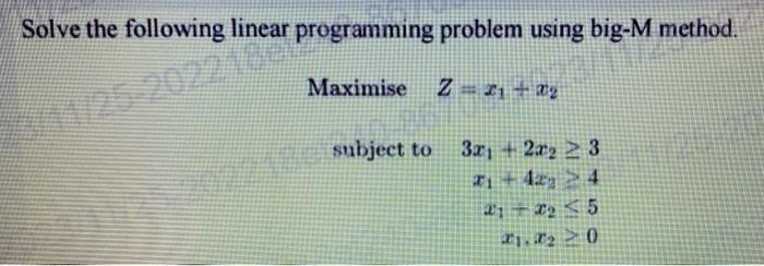Solved Solve the following linear programming problem using | Chegg.com