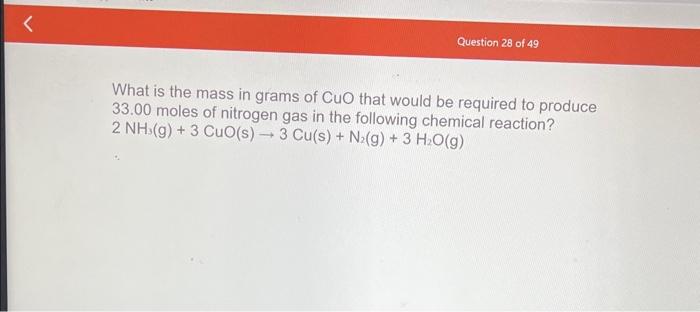 Solved What is the mass in grams of CuO that would be | Chegg.com