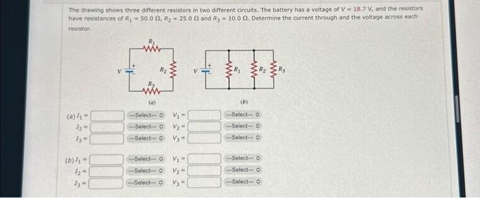Solved The drawing shows three different resistors in two | Chegg.com