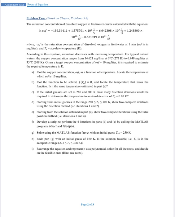 Spring 2019/2020 ENG 307 - Applied Numerical Methods | Chegg.com