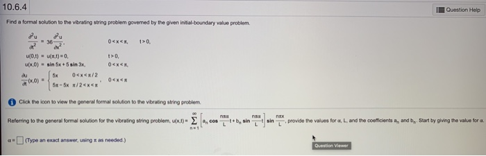 Solved Question Help 1064 Find A Formal Solution To The 