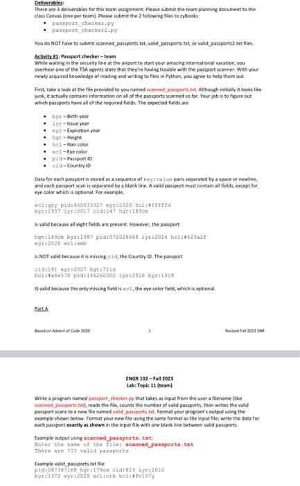 Solved Deliverables: There ace 3 deliverables for this team | Chegg.com