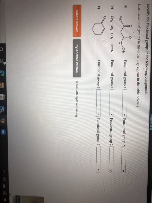 Solved (References Identify the functional groups in the | Chegg.com