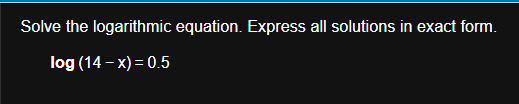 Solved Solve the logarithmic equation. Express all solutions | Chegg.com