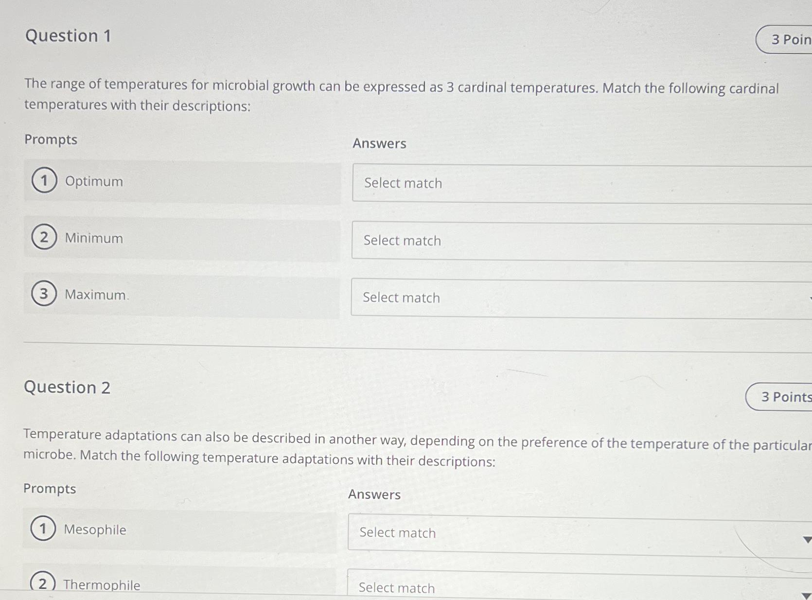 Solved Question 13 ﻿PoinThe range of temperatures for | Chegg.com