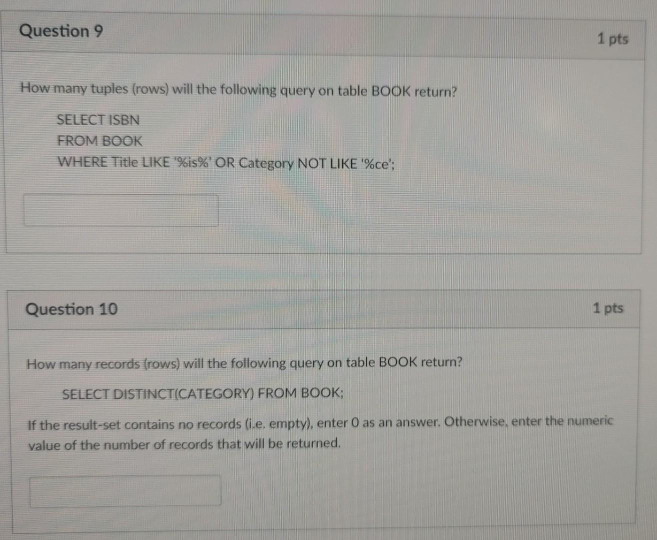 Solved Use Figure 1 (Book Table) to answer the questions 9 | Chegg.com