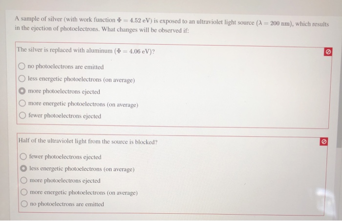 Solved A sample of silver (with work function = 4.52 eV) is | Chegg.com
