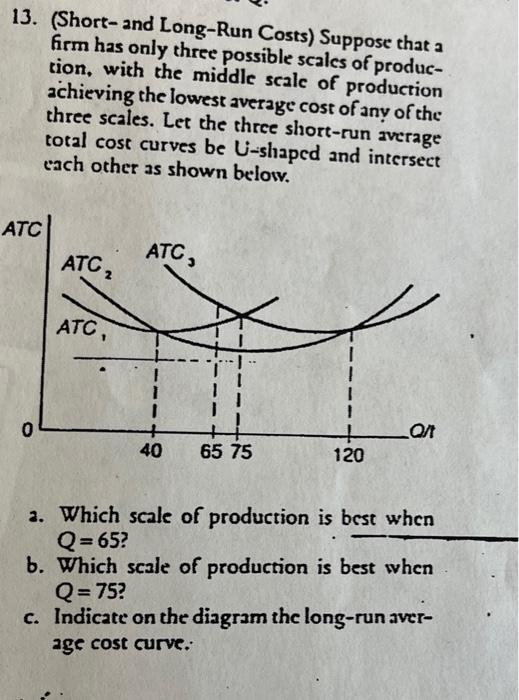 Solved 13. (Short-and Long-Run Costs) Suppose that a firm | Chegg.com