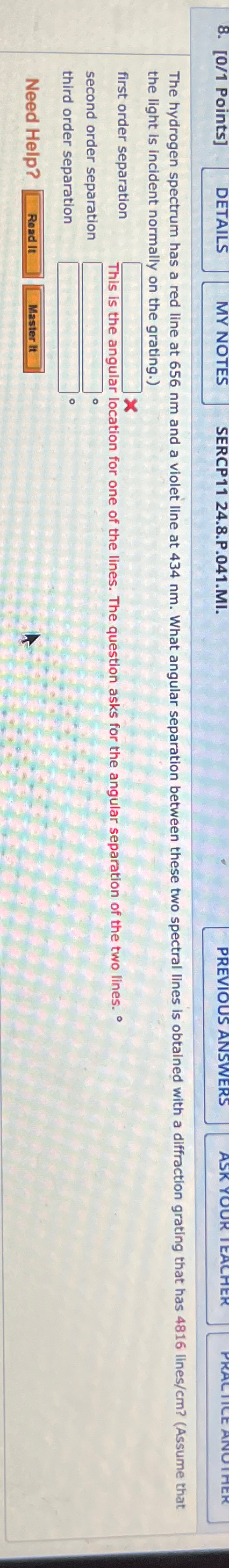 Solved [0/1 ﻿Points]DETAILSMY | Chegg.com