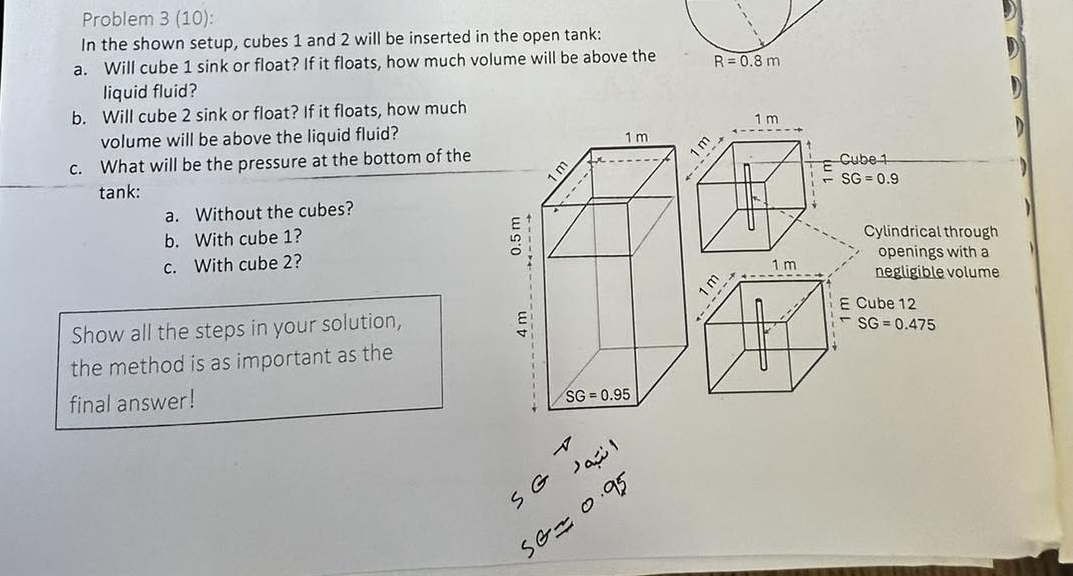 Solved Problem 3 (10):In the shown setup, cubes 1 ﻿and 2 | Chegg.com
