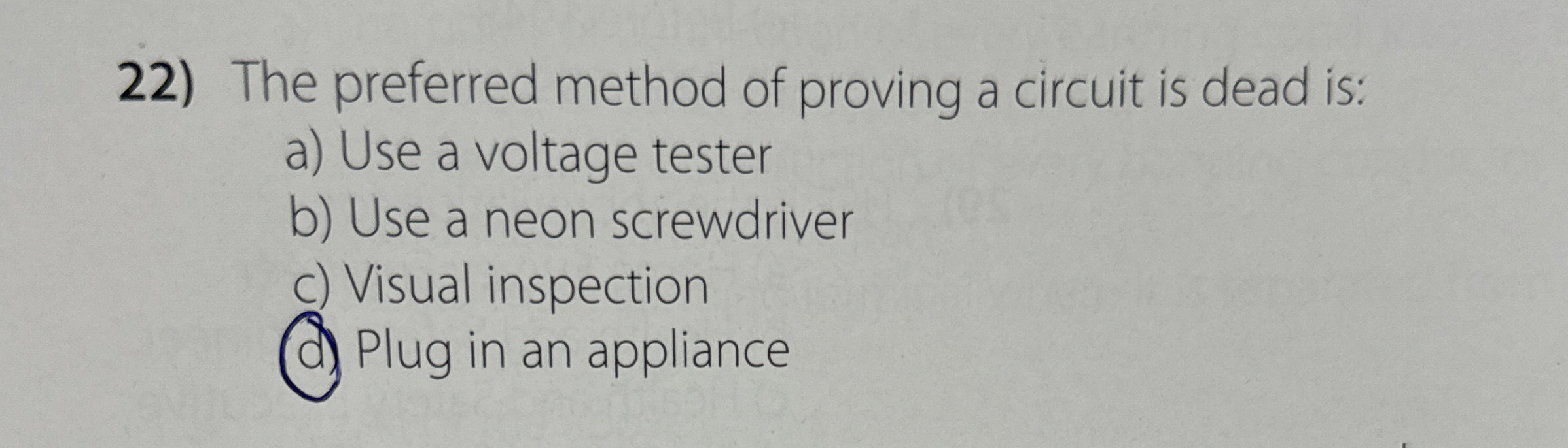 Solved The preferred method of proving a circuit is dead | Chegg.com