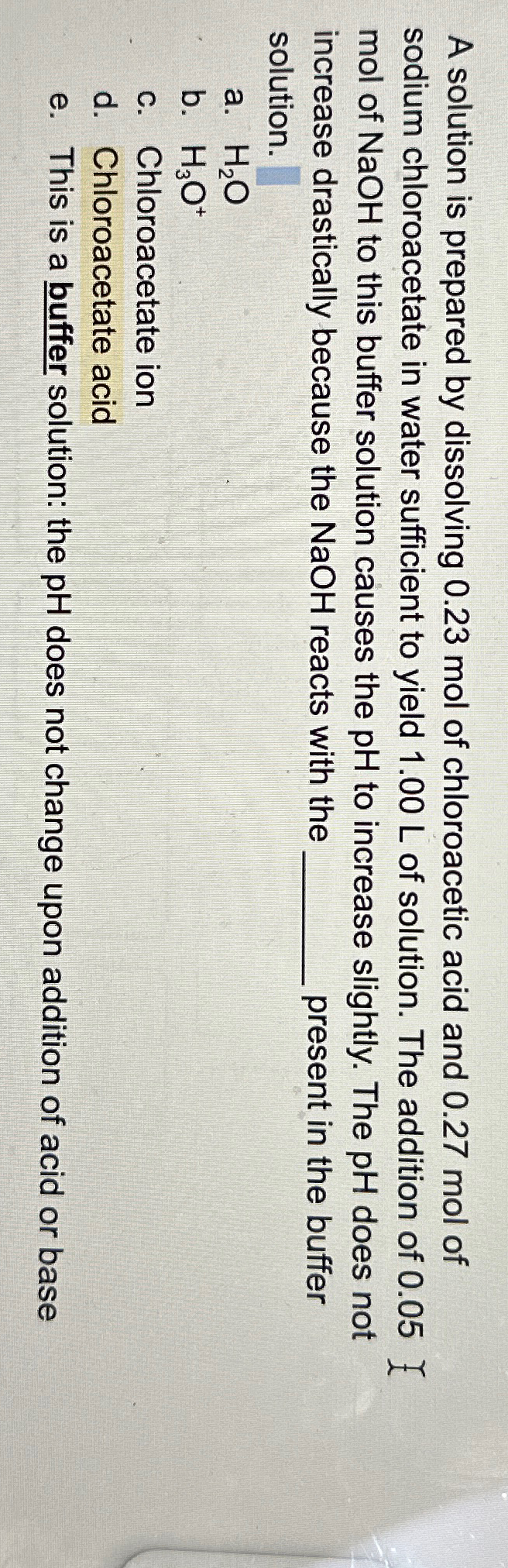 Solved A solution is prepared by dissolving 0.23mol of | Chegg.com