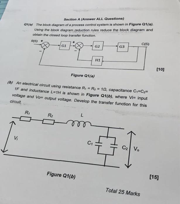 Solved Section A (Answer ALL Questions) Q1(a) The block | Chegg.com